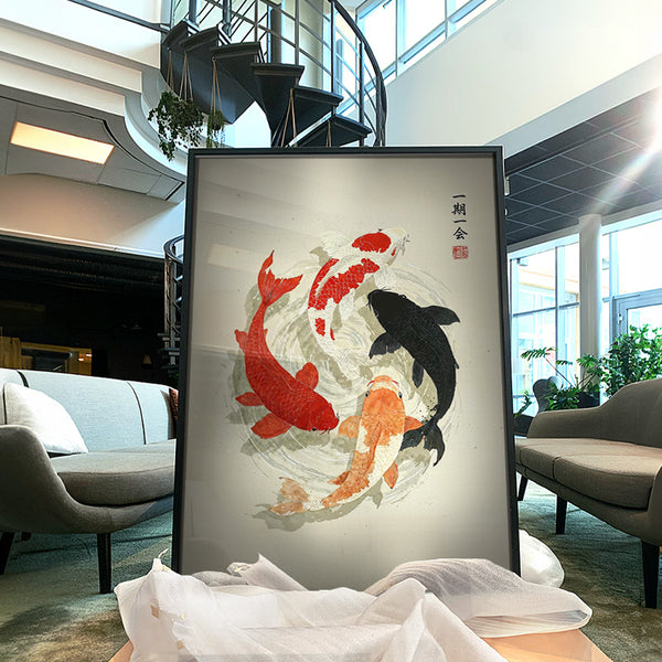 Ichi-go ichi-e [Best Seller] – Japanese Koi Fish Gallery Wall Art by ...