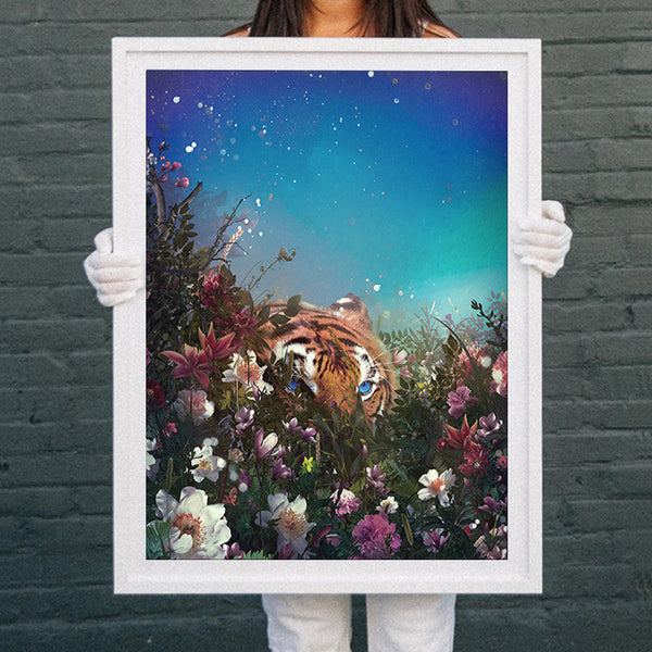 In Hiding [Best Seller] – Tiger Animal Gallery Wall Art | Nature Floral ...