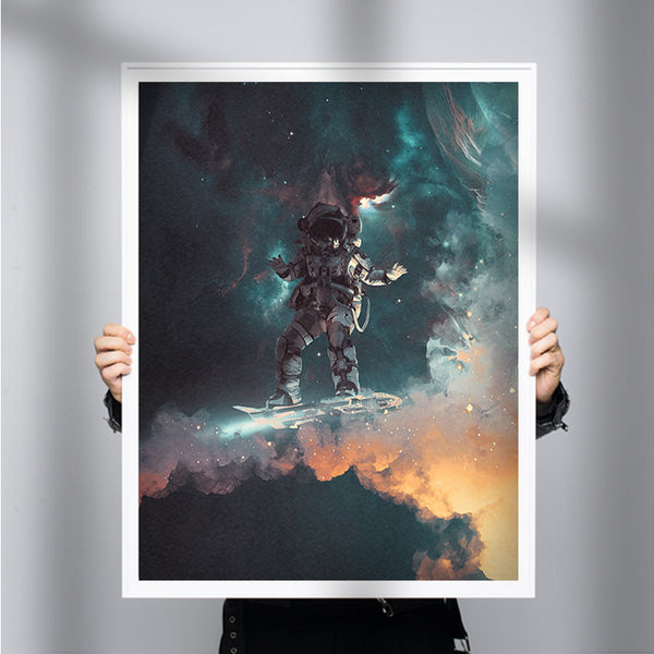 Astro Surfer – Surreal Astronaut Gallery Wall Art by Marischa Becker ...