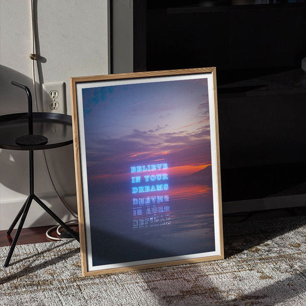 Believe [Best Seller] Motivational Quote Gallery Wall Art by Davansh ...