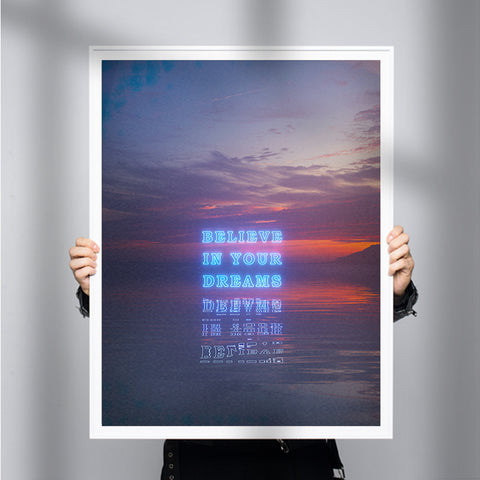 Believe [Best Seller] Motivational Quote Gallery Wall Art by Davansh ...