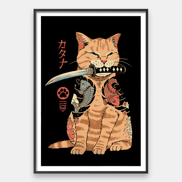Catana [Best Seller] – Pop Art Anime Gallery Wall Art | Manga Cat Art ...